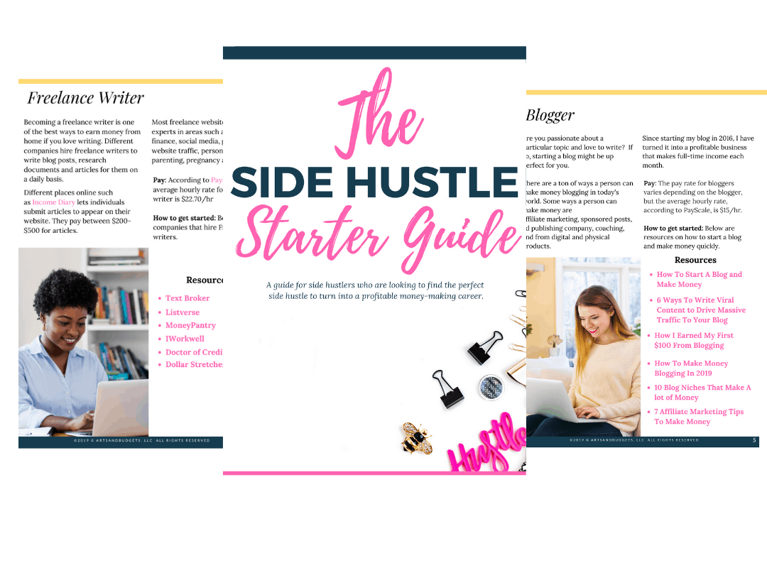 The Side Hustle Starter Guide Freebie - Arts and Budgets